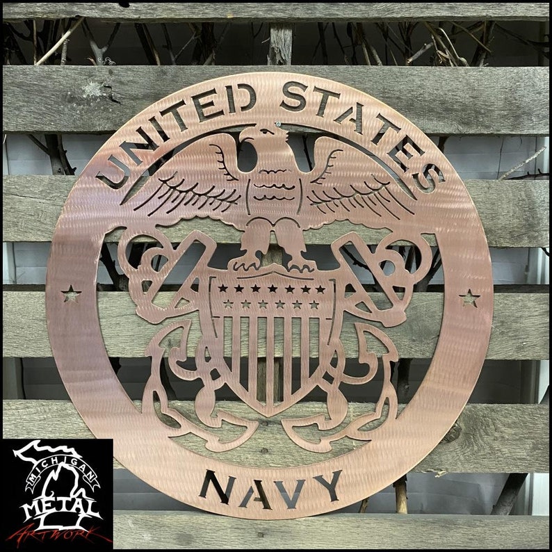 United States Navy Metal Wall Art Logo - Etsy
