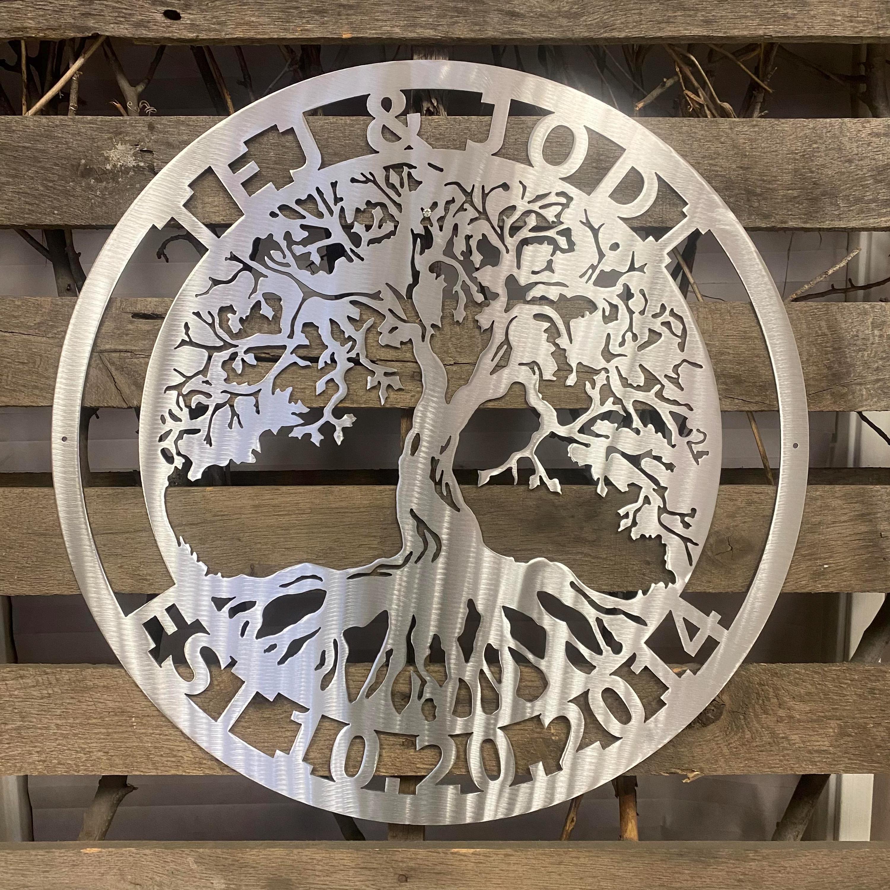 Tree of Life Monogram Metal Wall Art - Etsy