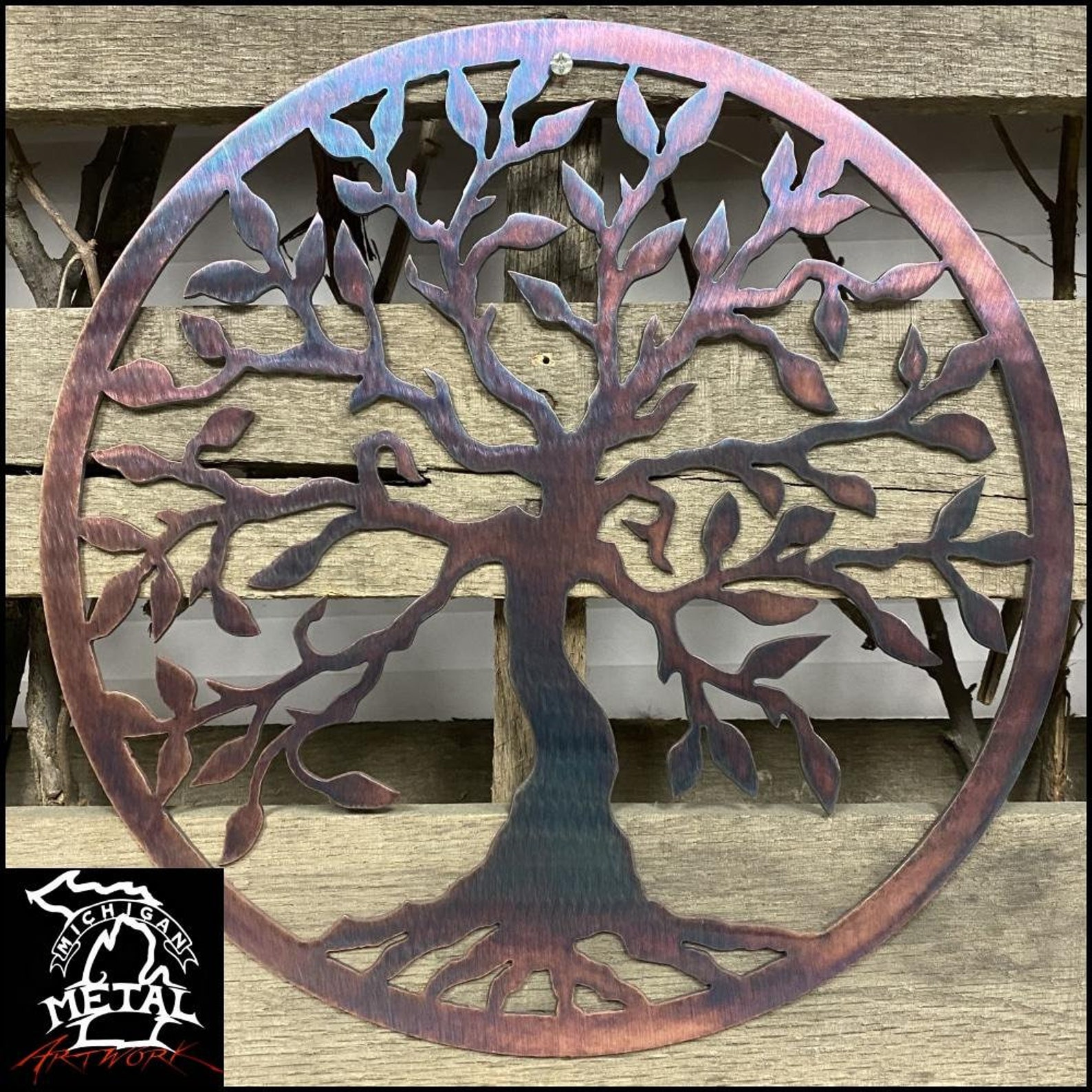 Modern Olive Tree of Life Metal Wall Art | Etsy