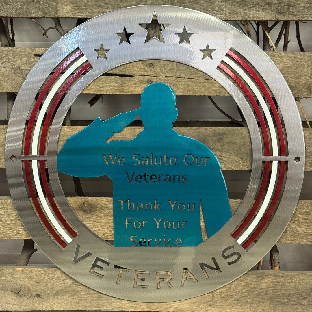 Salute Our Veterans Metal Wall Art Logo - Etsy