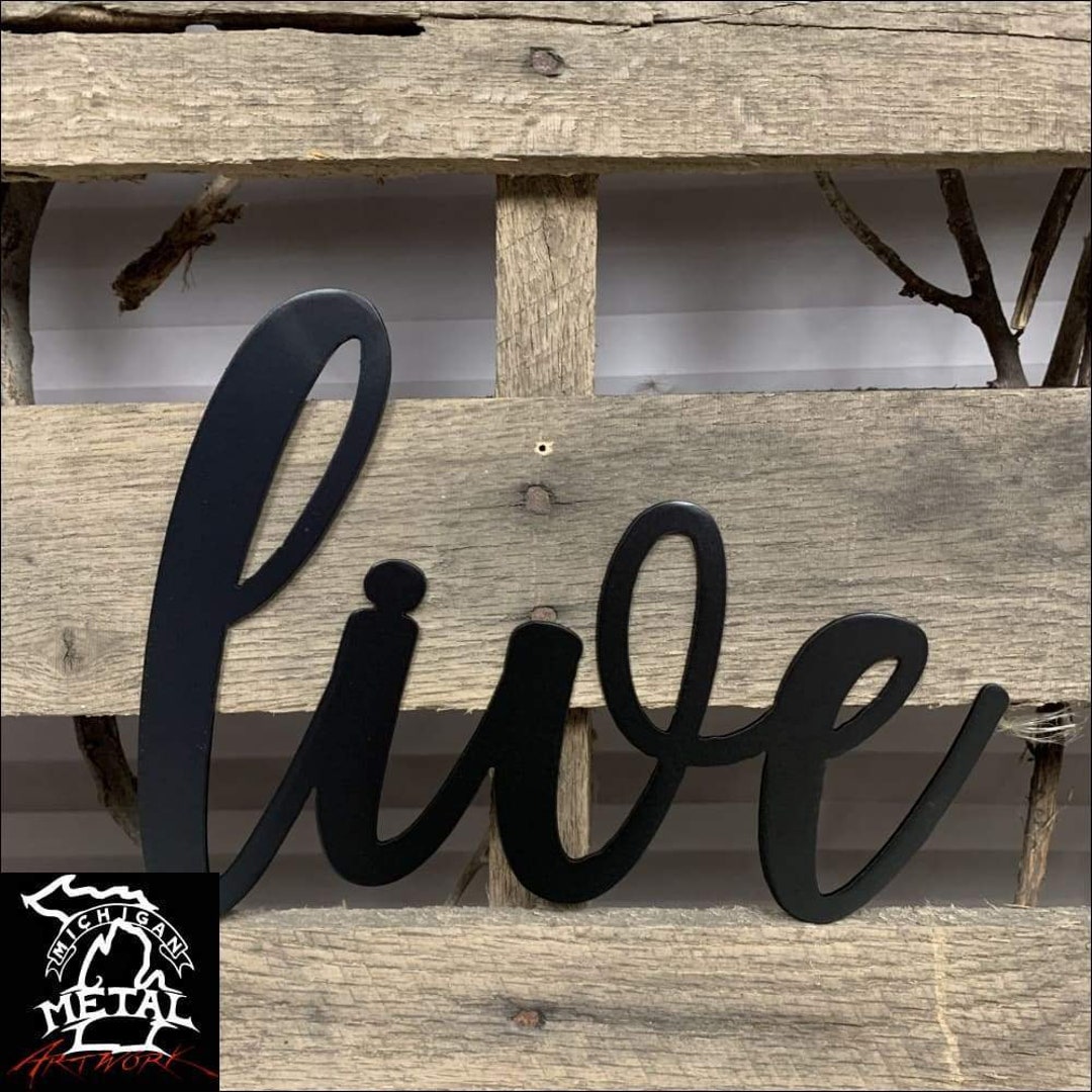 Live Cursive Metal Wall Art - Etsy