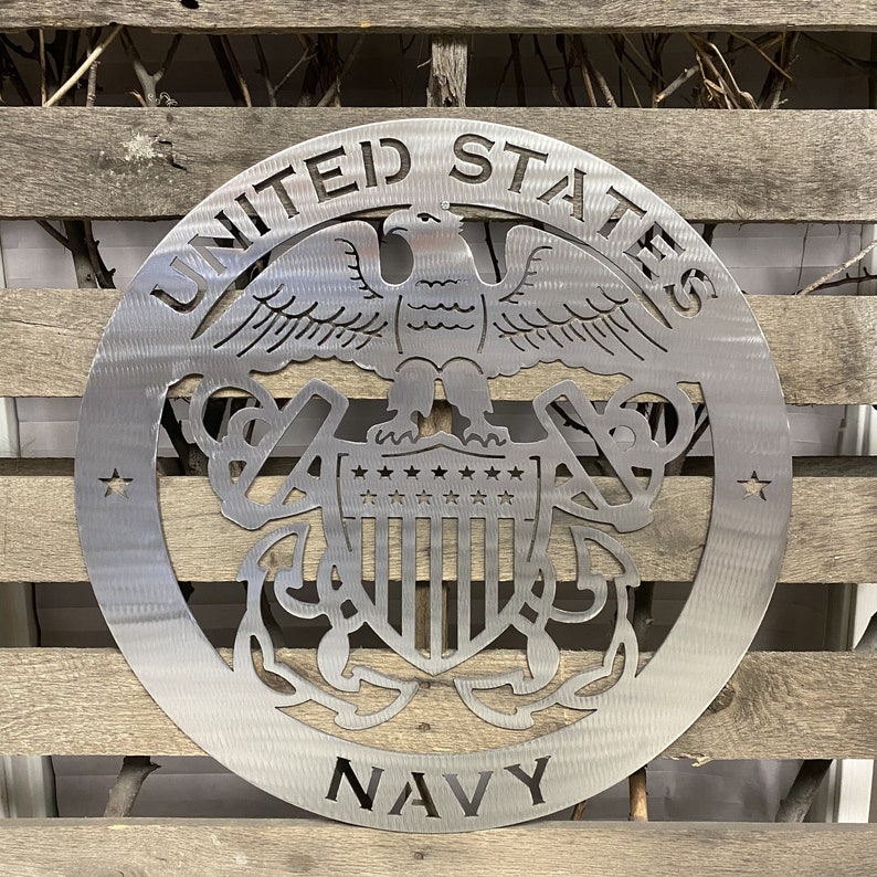 United States Navy Metal Wall Art Logo | Etsy
