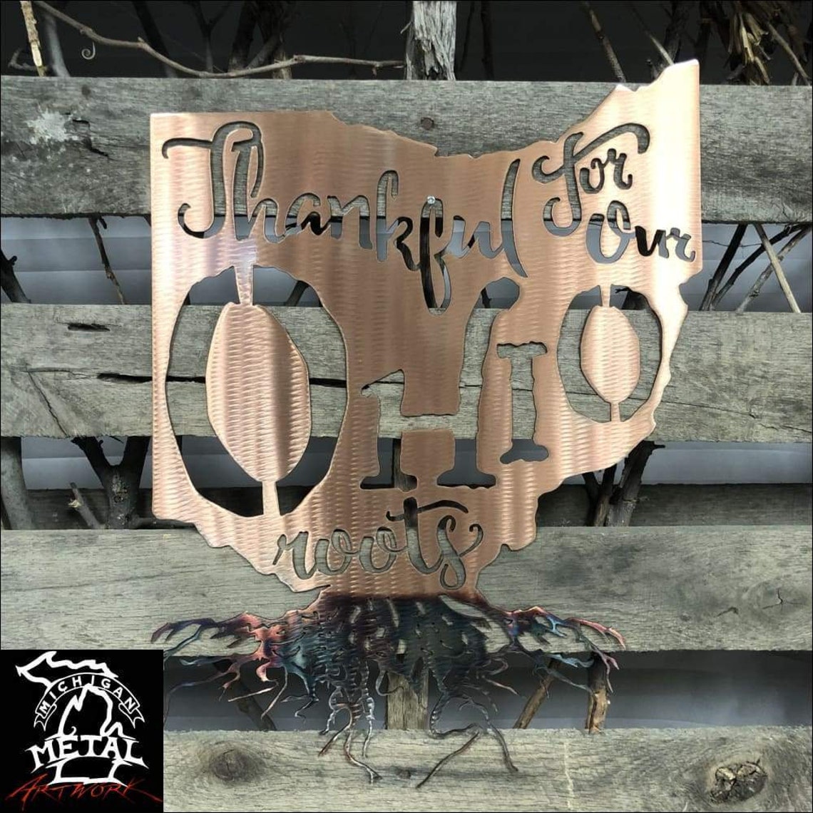 Thankful for My Ohio Roots Metal Wall Art | Etsy