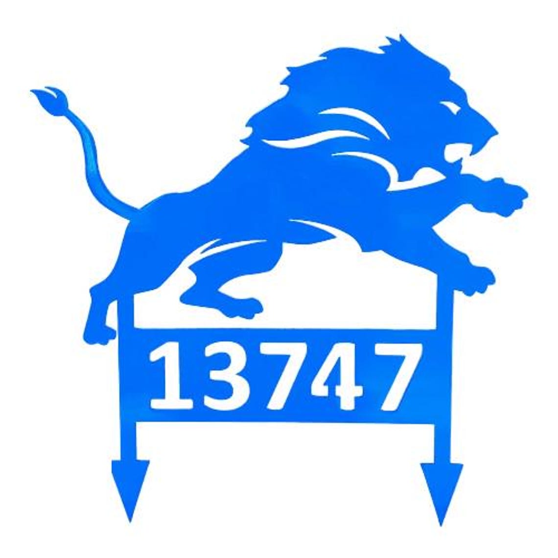 Detroit Lions Metal Yard Art & Custom Address Sign - Etsy