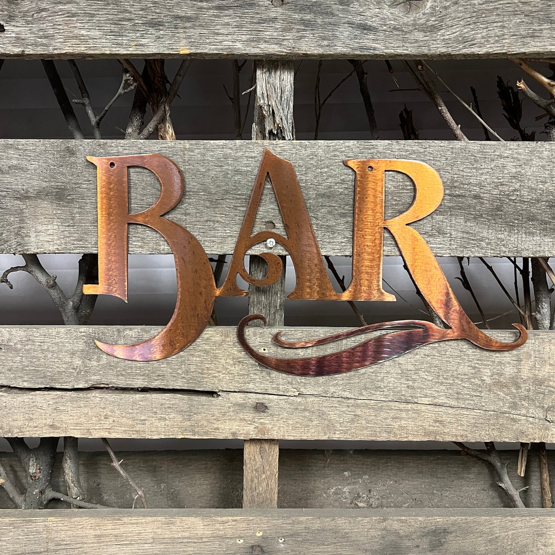 Bar Metal Wall Art Sign - Etsy