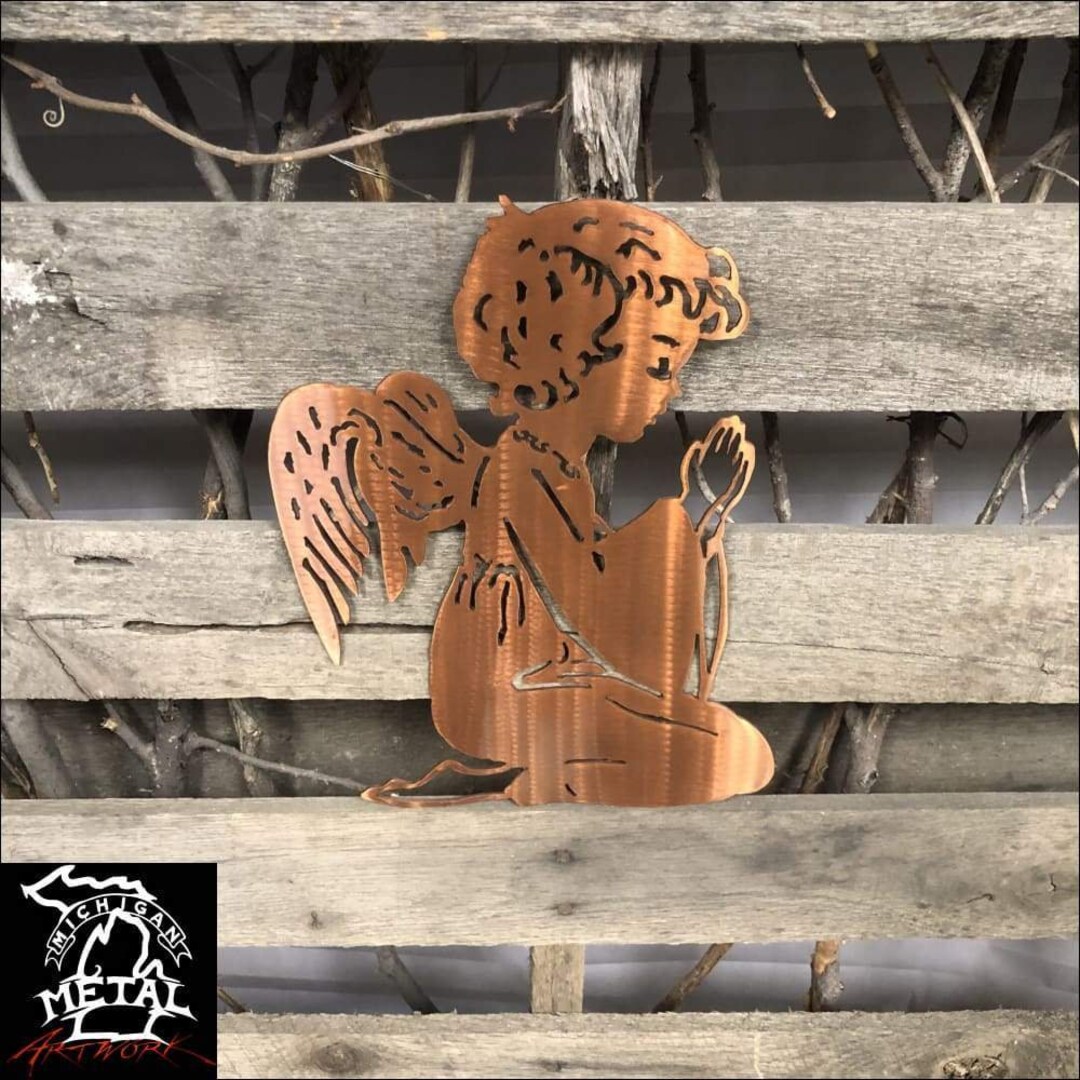 Praying Angel Metal Wall Art - Etsy