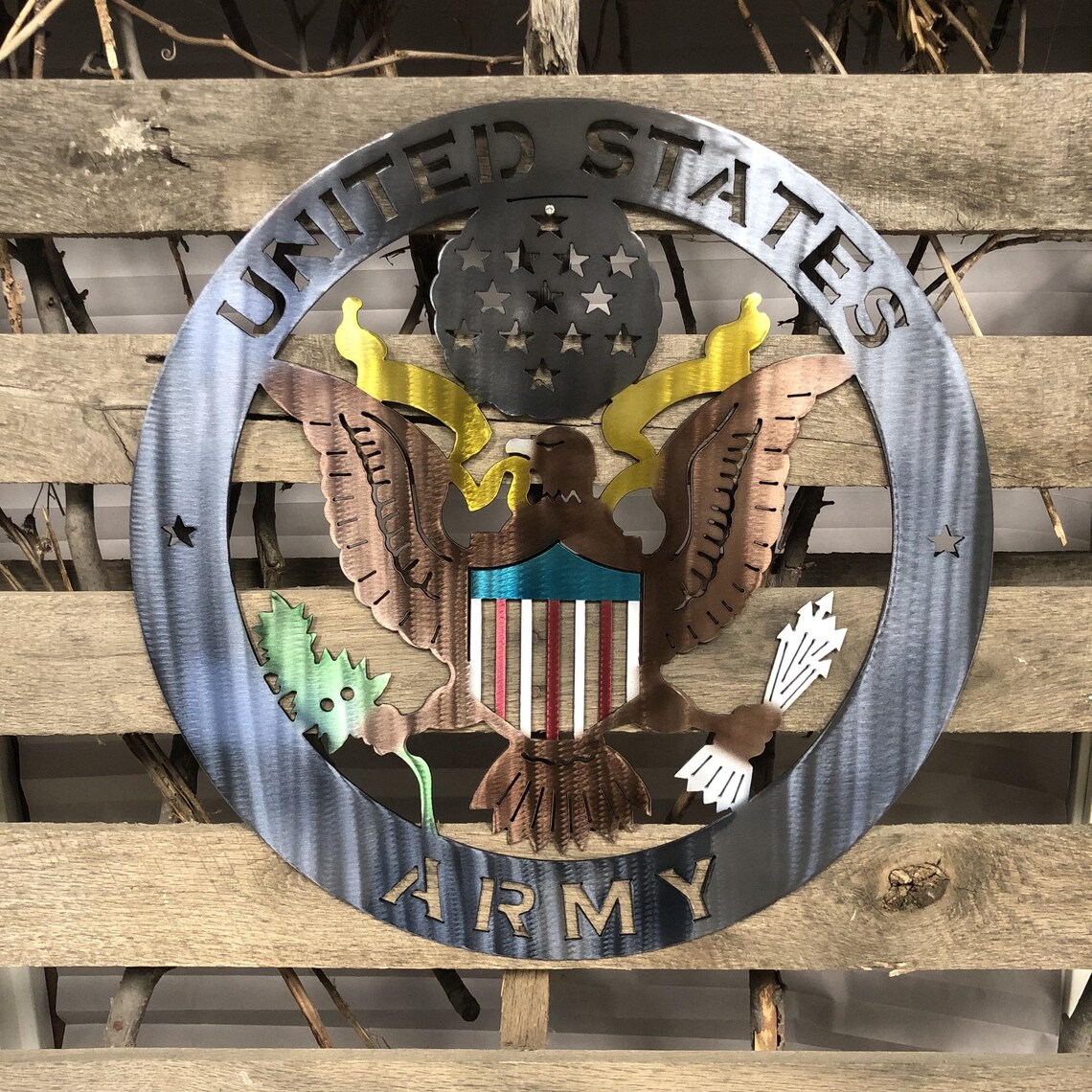 United States Army Metal Wall Art Logo - Etsy