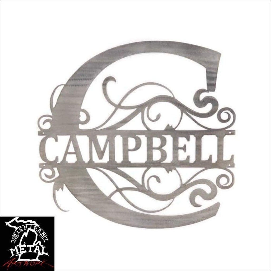 Regal Split Letter Monogram Metal Wall Art | Etsy