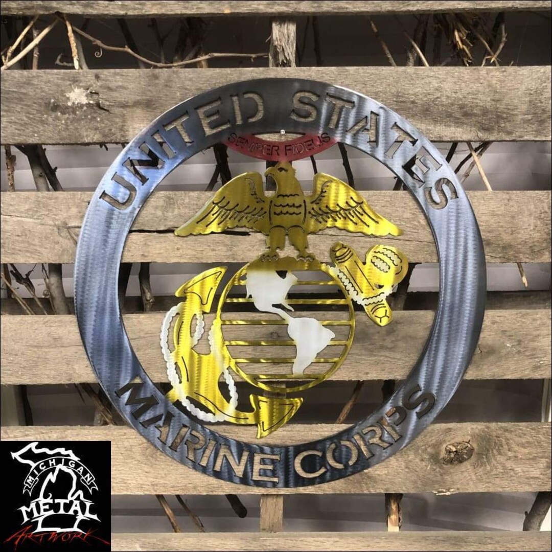 United States Marines Metal Wall Art Logo - Etsy