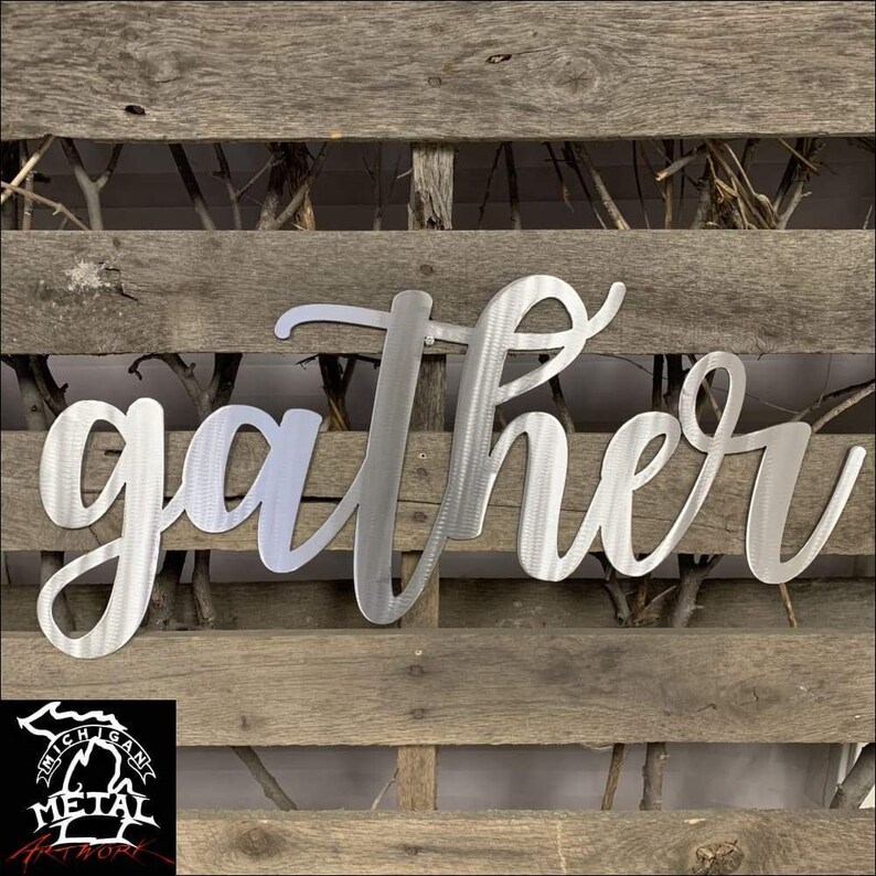 Gather Cursive Metal Wall Art - Etsy
