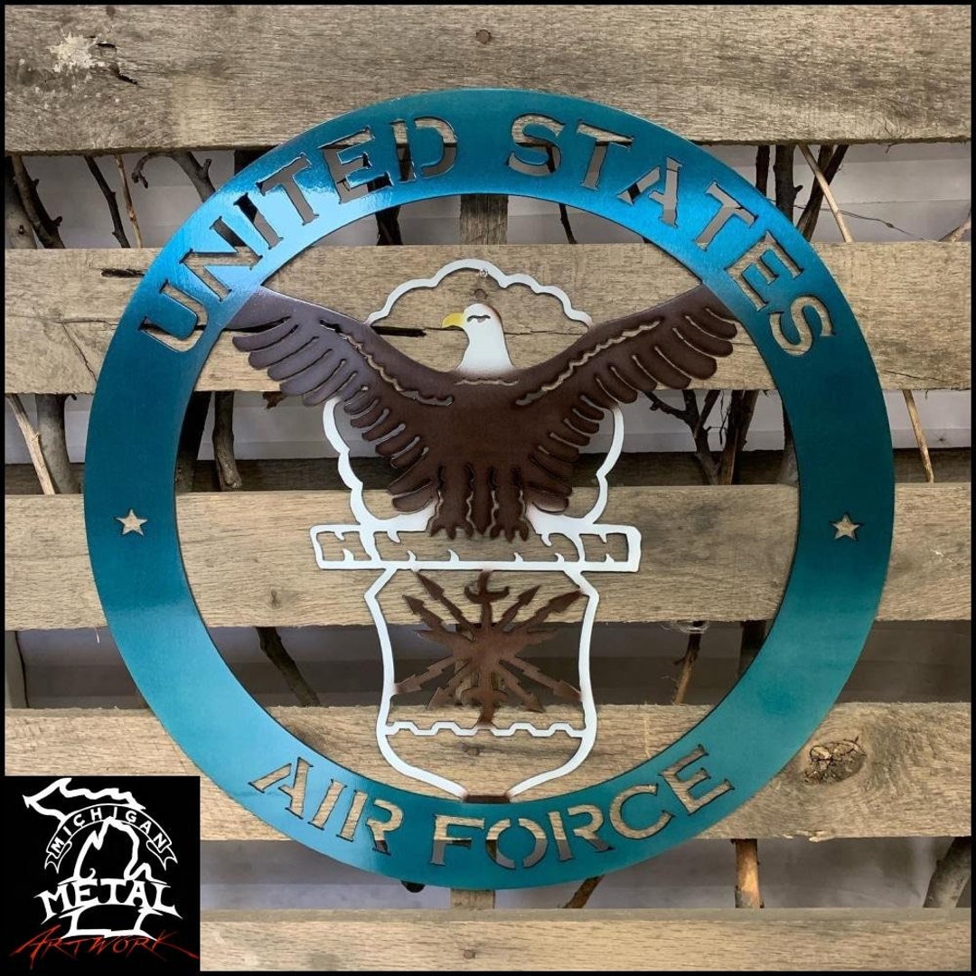 United States Air Force Metal Wall Art Logo - Etsy