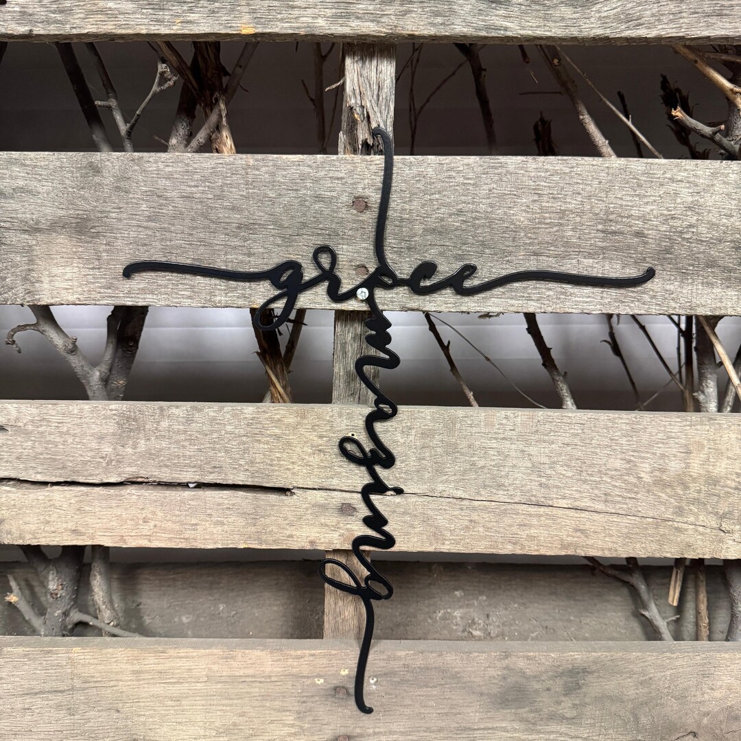 Amazing Grace Cursive Metal Wall Art - Etsy