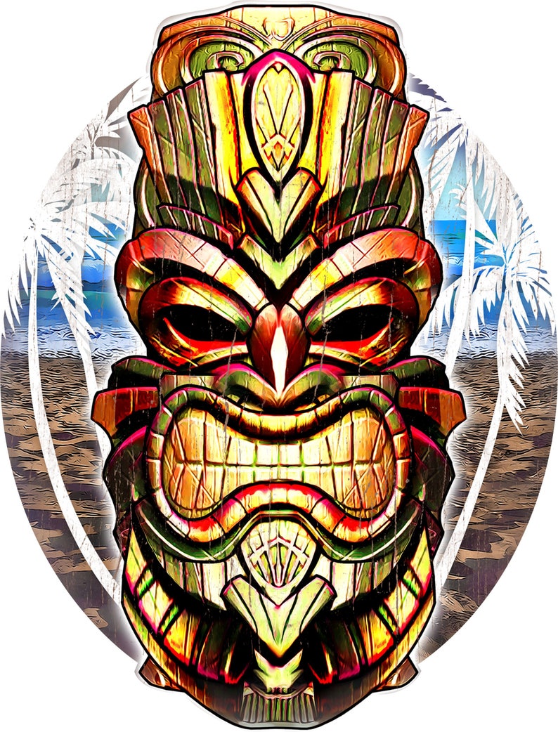Tiki Decal Beach Sticker Outdoors Decal Summer Sticker - Etsy