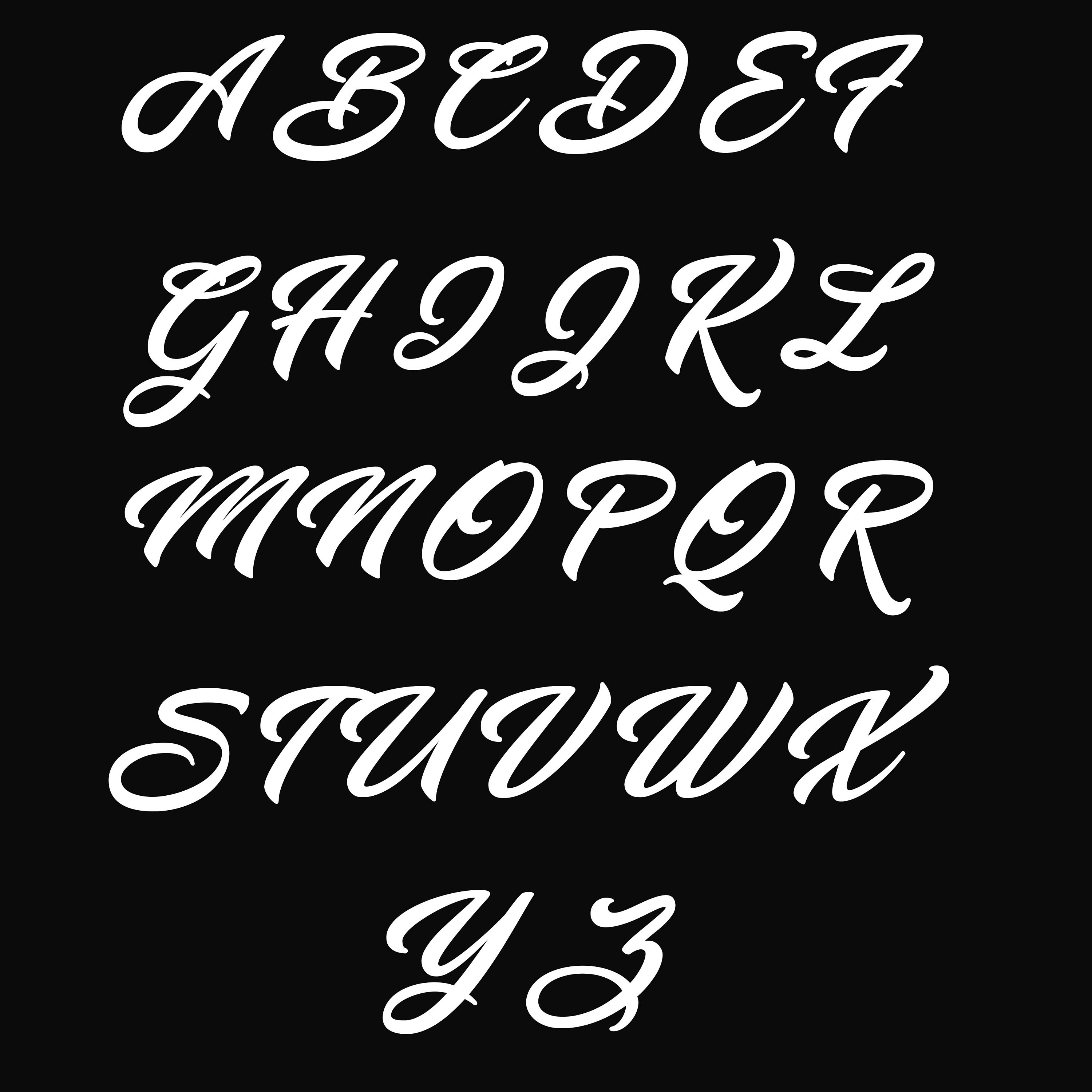 Cursive 3 inch Hot Fix Vinyl Font for Fabric or tee T-shirts | Etsy