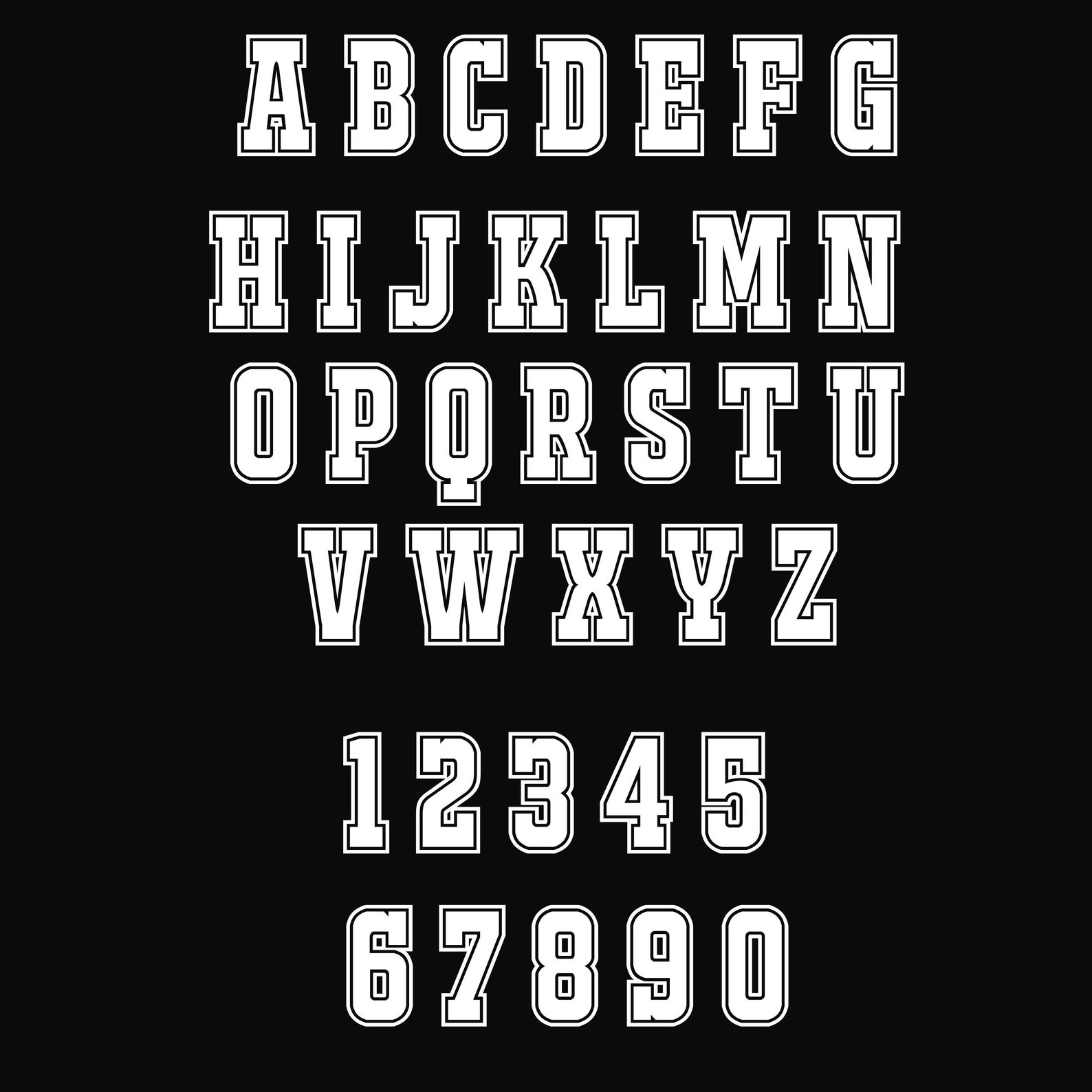 College Jersey Letterman Style 2 inch Hot Fix Vinyl Font for | Etsy