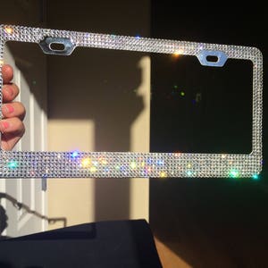 Swarovski Crystal Bling License Plate Frame 6 Row Rhinstones Crystals ...