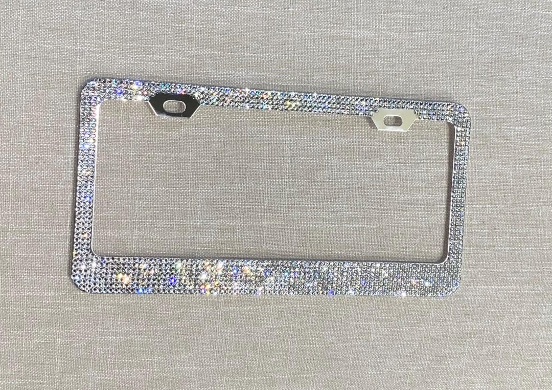 Swarovski Crystal Bling License Plate Frame 6 Row Rhinstones Crystals ...