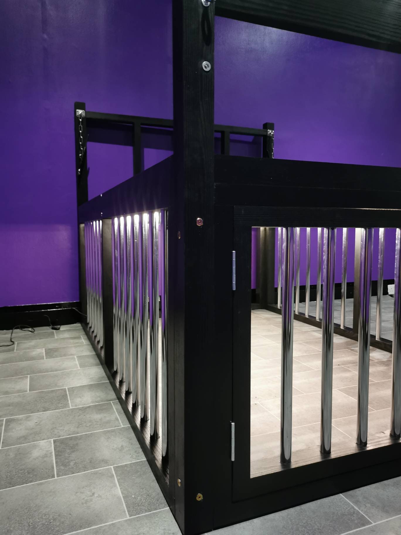 Bondage Bed With Cage And Light Bedroom Fetish Bed Fetish Etsy