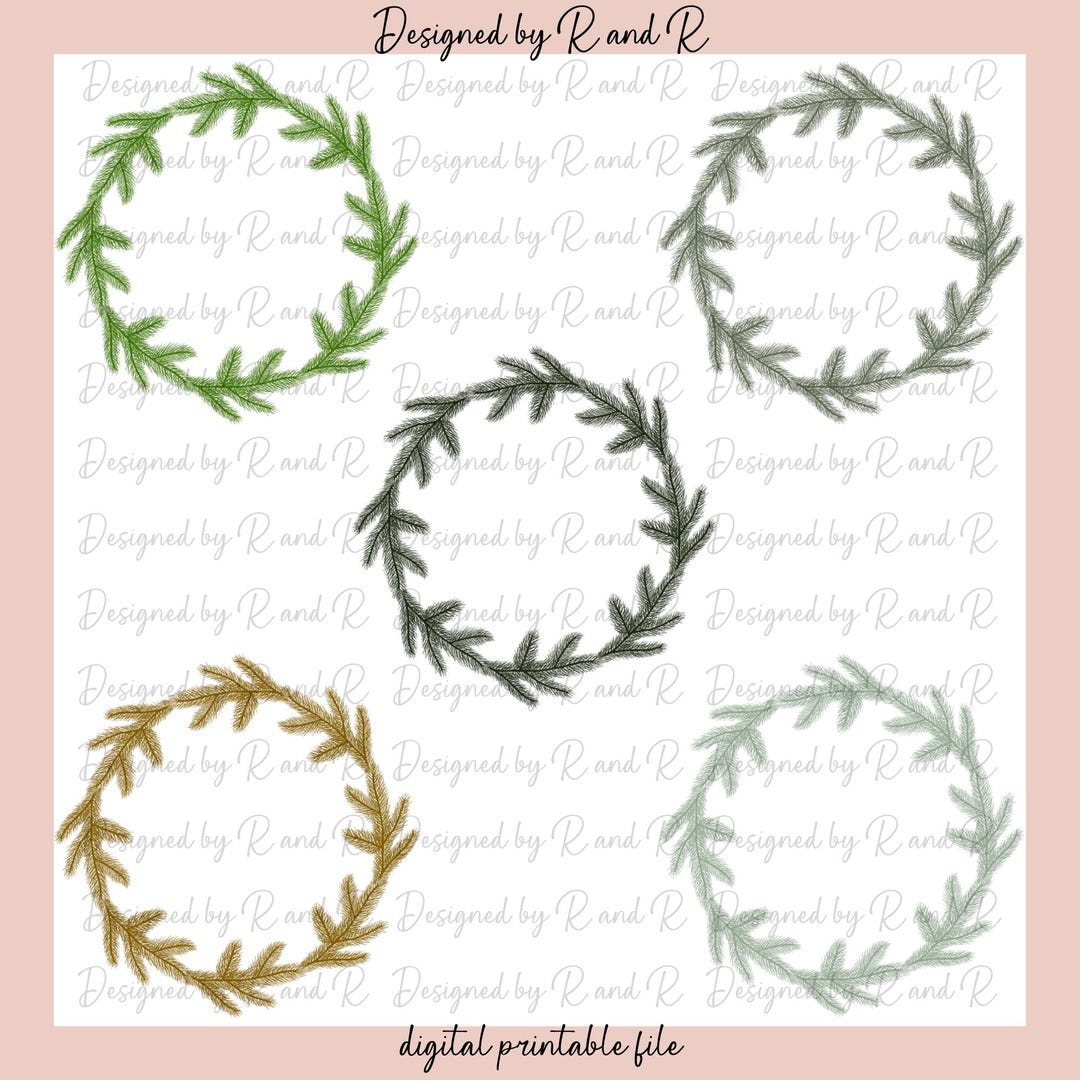 Branch Wreath Printable Designs Perfect for Sublimation From Designed ...