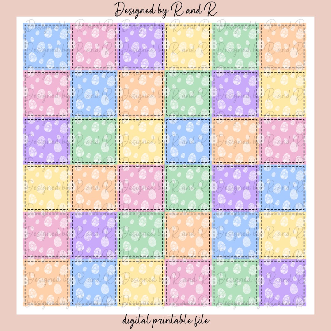 Pastel Easter Egg Patchwork Seamless Digital Paper From Designed by R ...