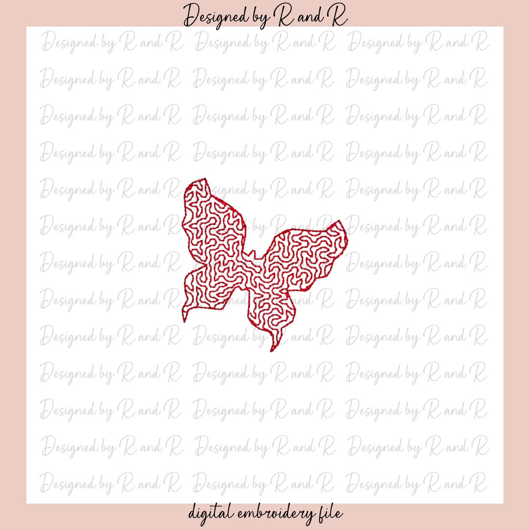 Stipple Butterfly Embroidery Design 1.5" by 1.5" From Designed by R and ...
