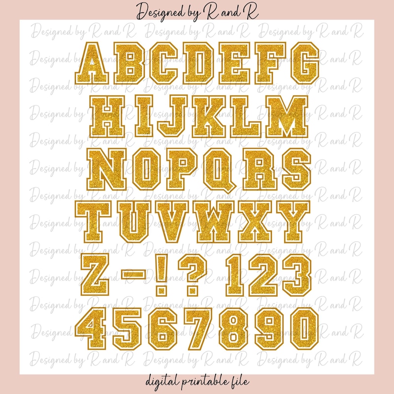 Gold Glitter Letters - Etsy