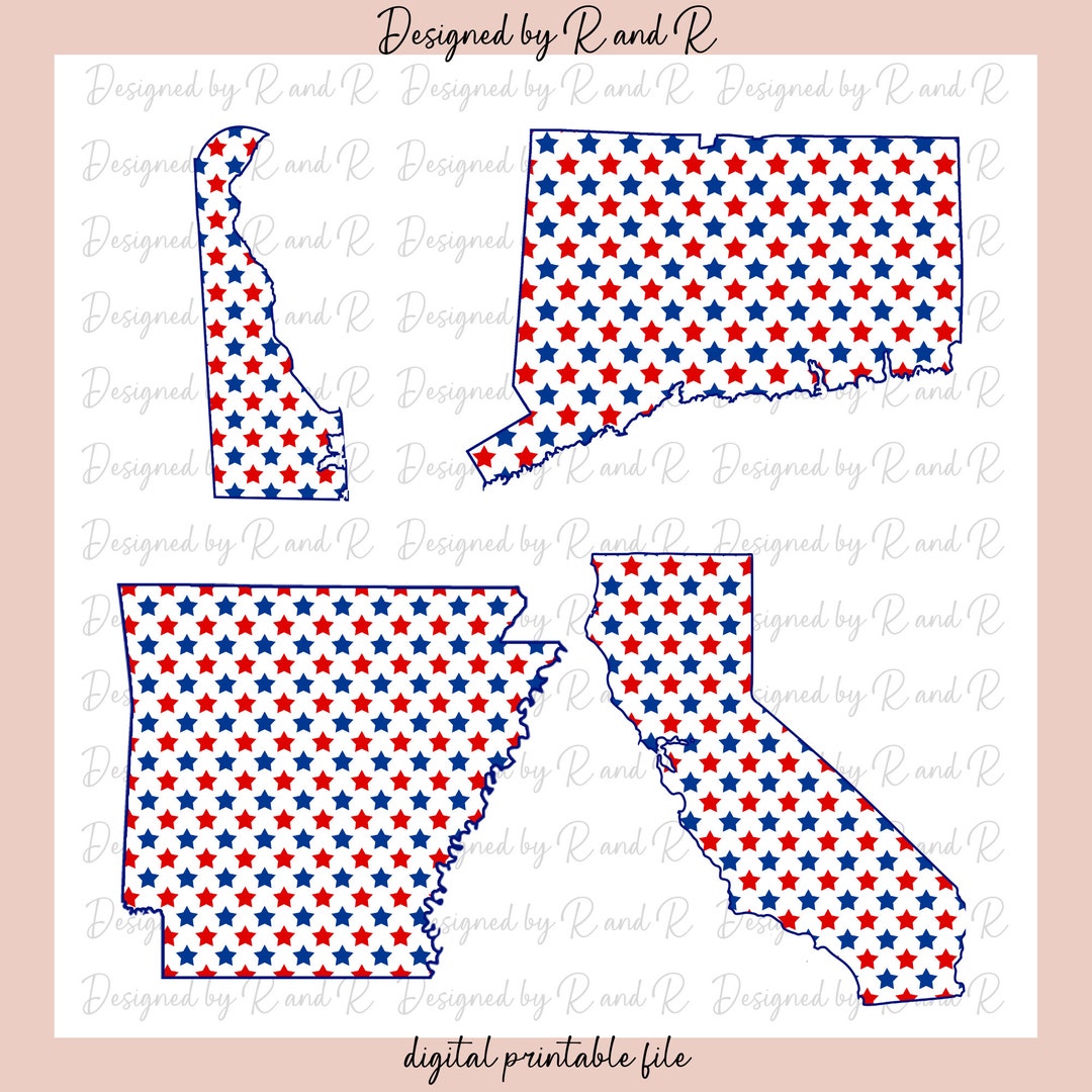 50 Patriotic States Printable Designs From Designed by R and R - Etsy