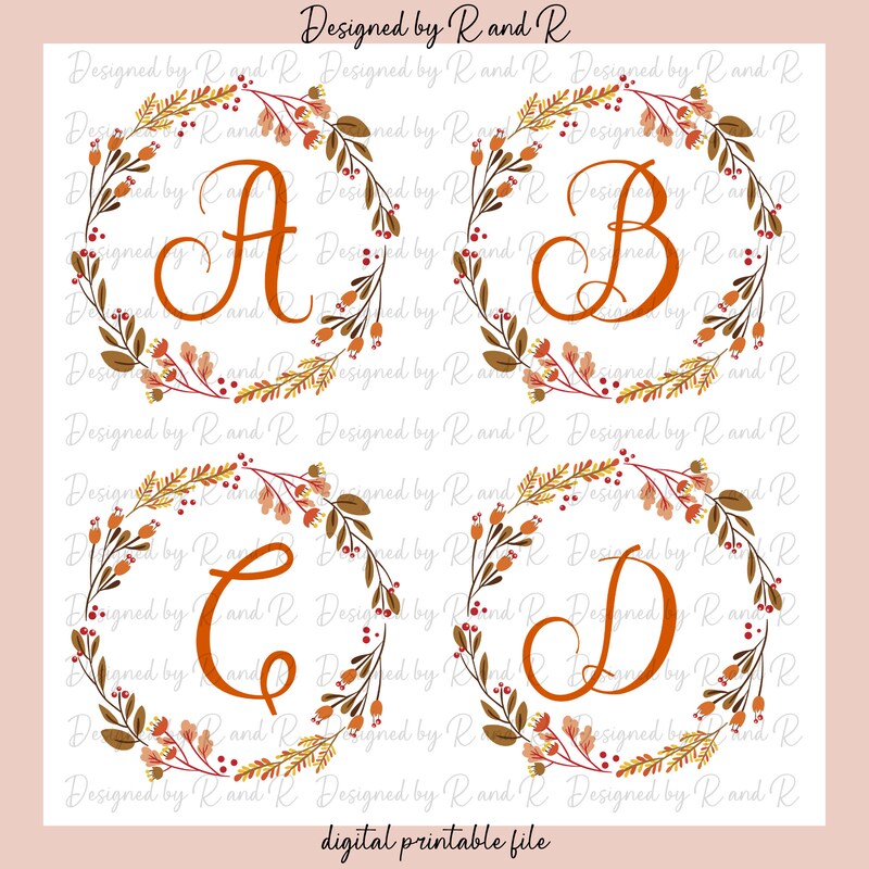 Fall Monogram Wreath - Etsy