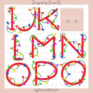 Christmas Light Printable Letters From Designed by R and R - Etsy