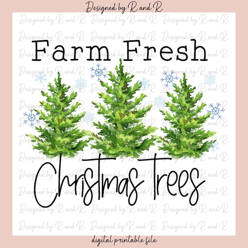 Farm Fresh Christmas Trees Printable Design From Designed by R and R - Etsy