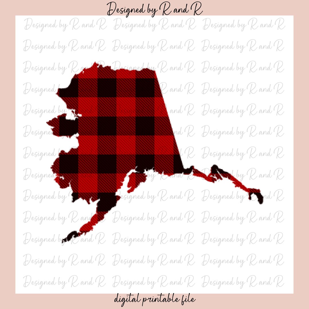 Alaska Buffalo Plaid Printable PNG Design From Designed by R and R - Etsy