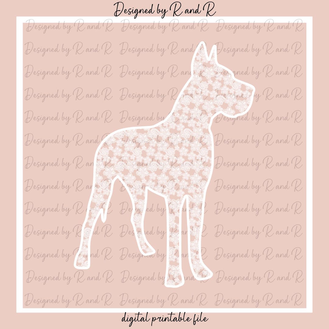 Lace Great Dane PNG From Designed by R and R - Etsy