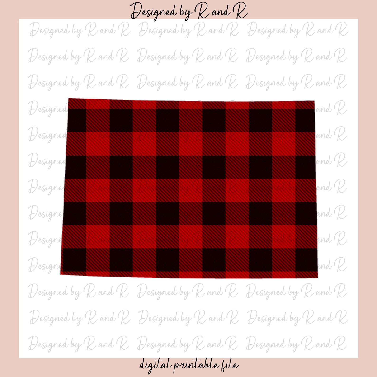 50 Buffalo Plaid State Printable Designs From Designed by R and R - Etsy