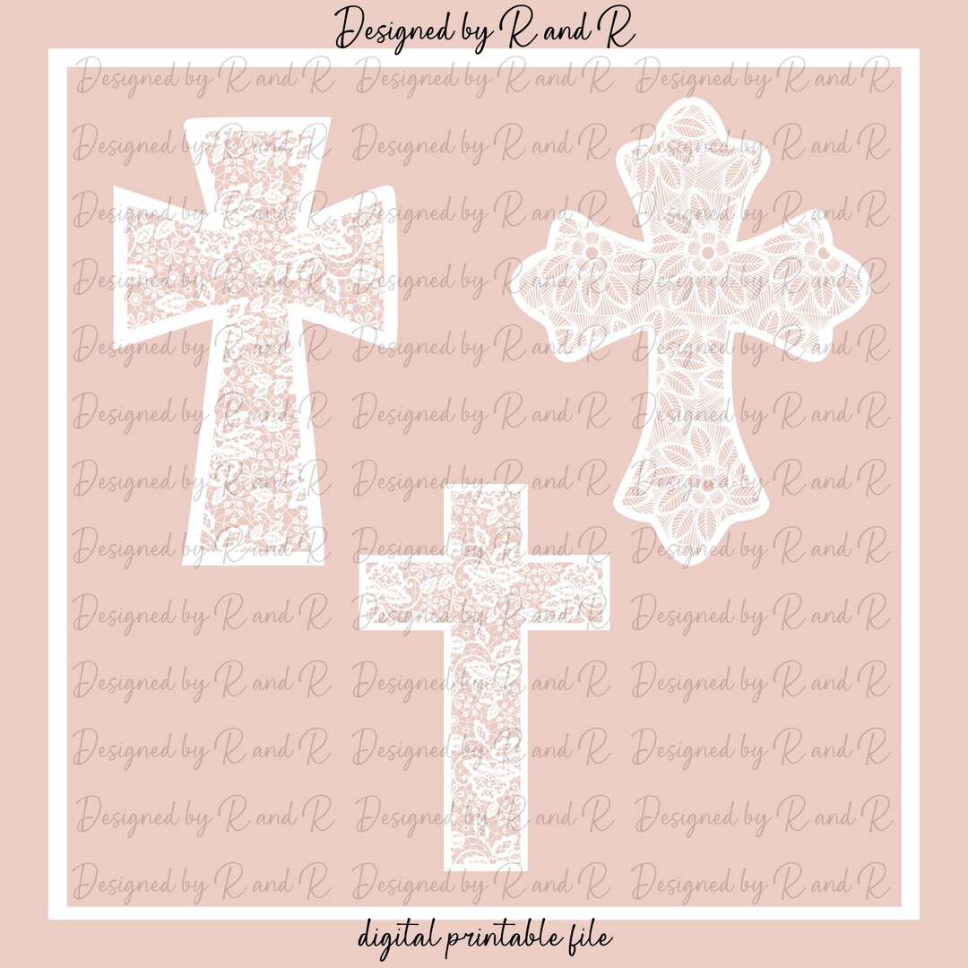Lace Cross PNG Designs From Designed by R and R - Etsy