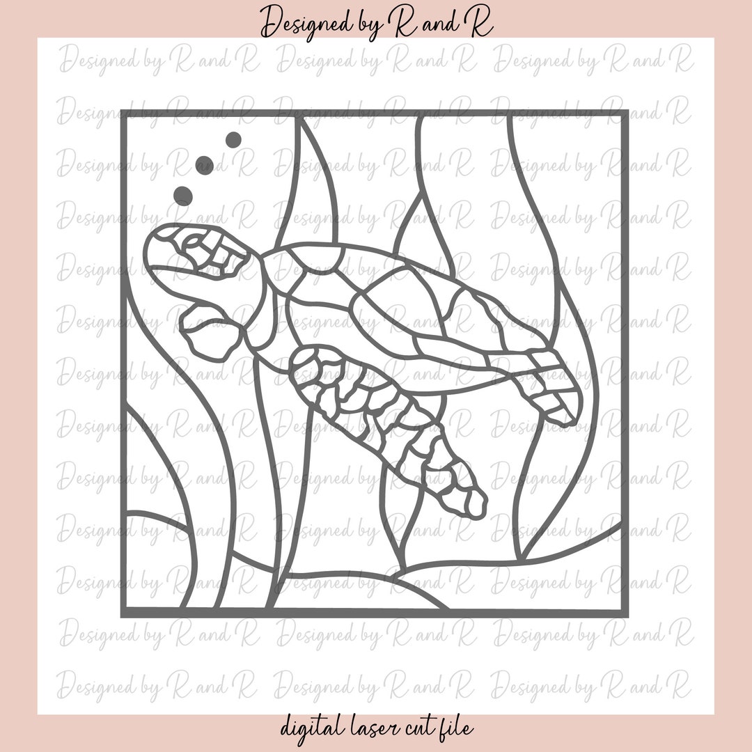 Sea Turtle Mosaic Laser Cut Pattern From Designed by R and R - Etsy