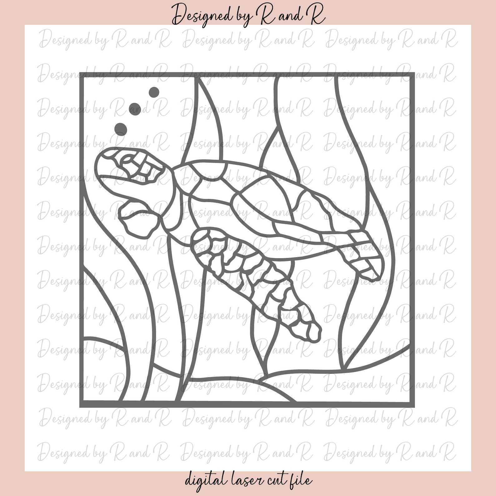 Sea Turtle Mosaic Laser Cut Pattern From Designed by R and R - Etsy
