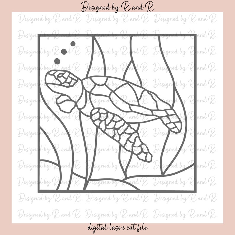 Sea Turtle Mosaic Laser Cut Pattern From Designed by R and R - Etsy