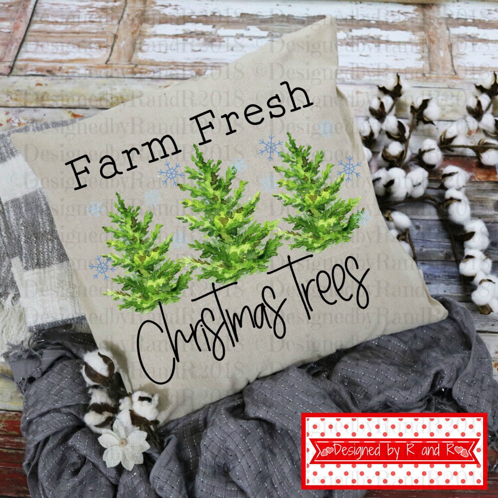 Farm Fresh Christmas Trees Printable Design From Designed by R and R - Etsy