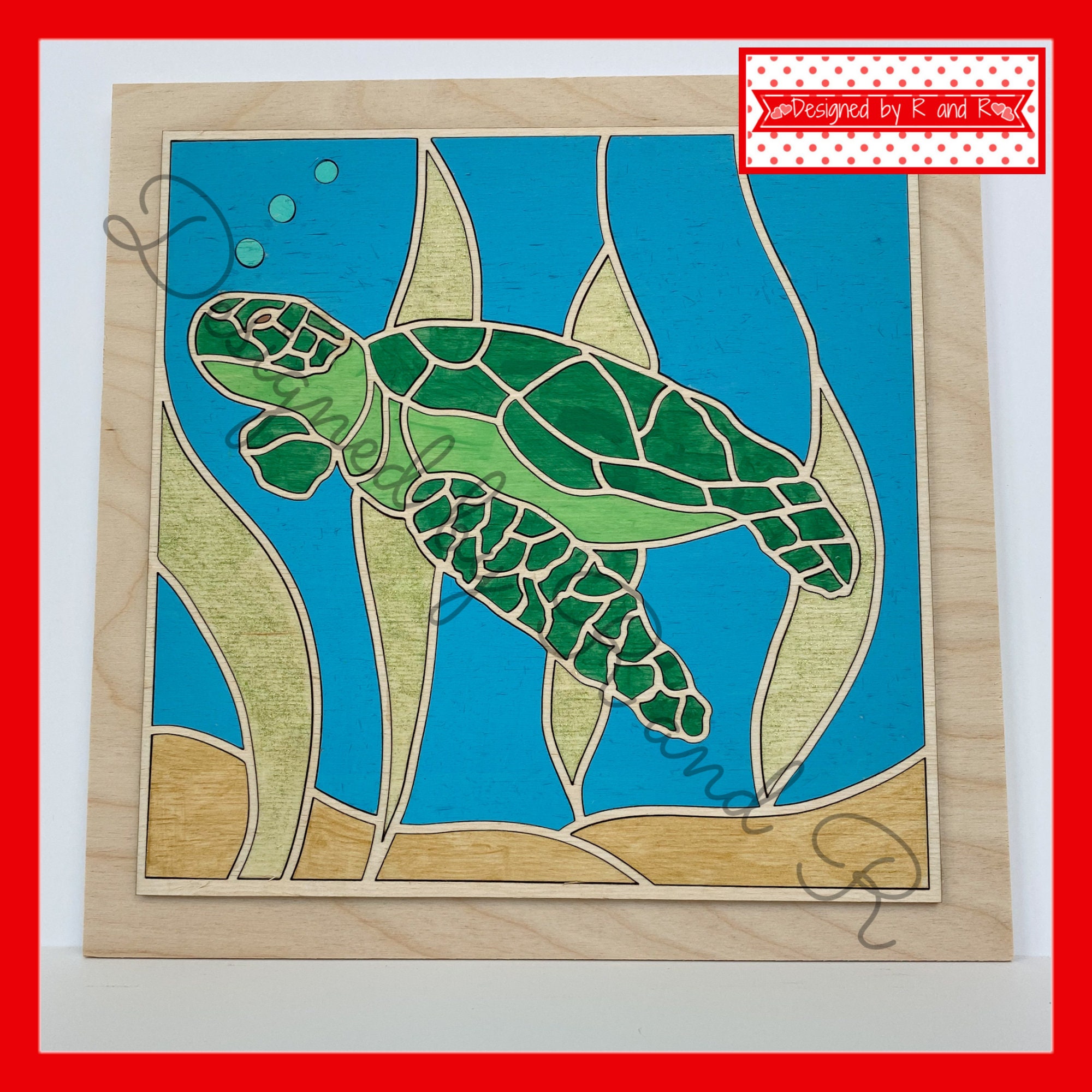 Sea Turtle Mosaic Laser Cut Pattern From Designed by R and R - Etsy