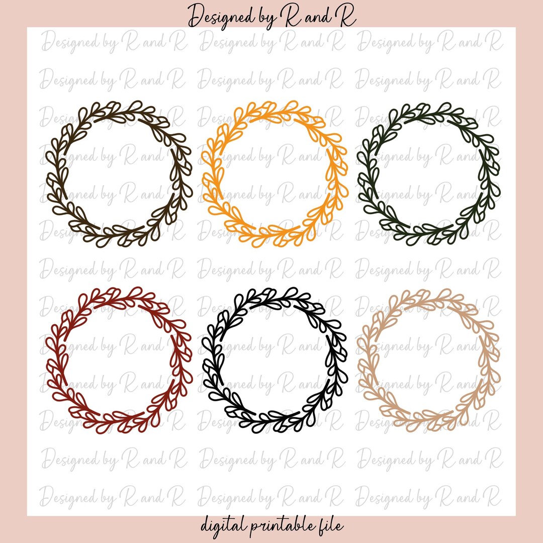 Simple Wreath Printable Designs Perfect for Sublimation From Designed ...