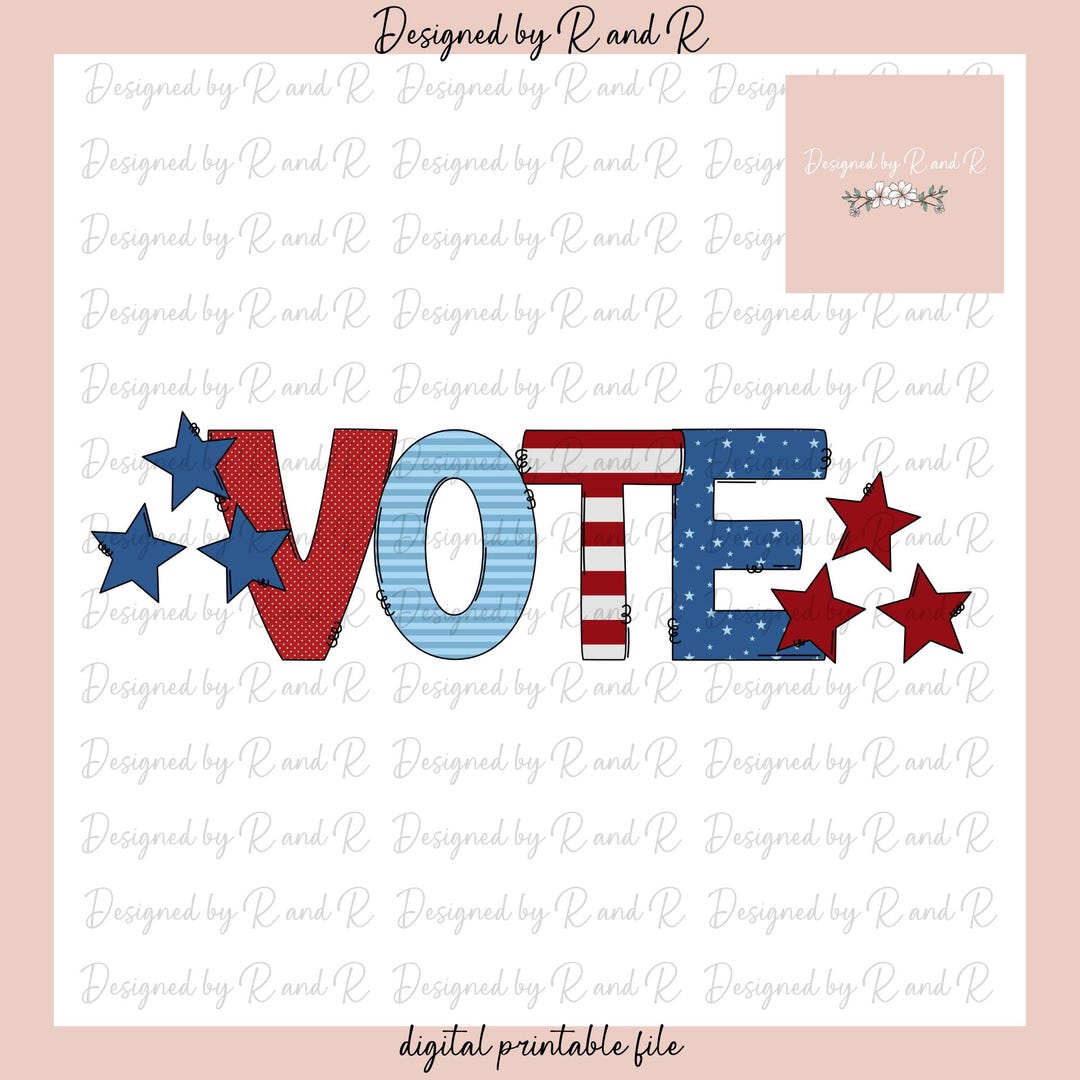 VOTE Doodle Printable Design From Designed by R and R - Etsy