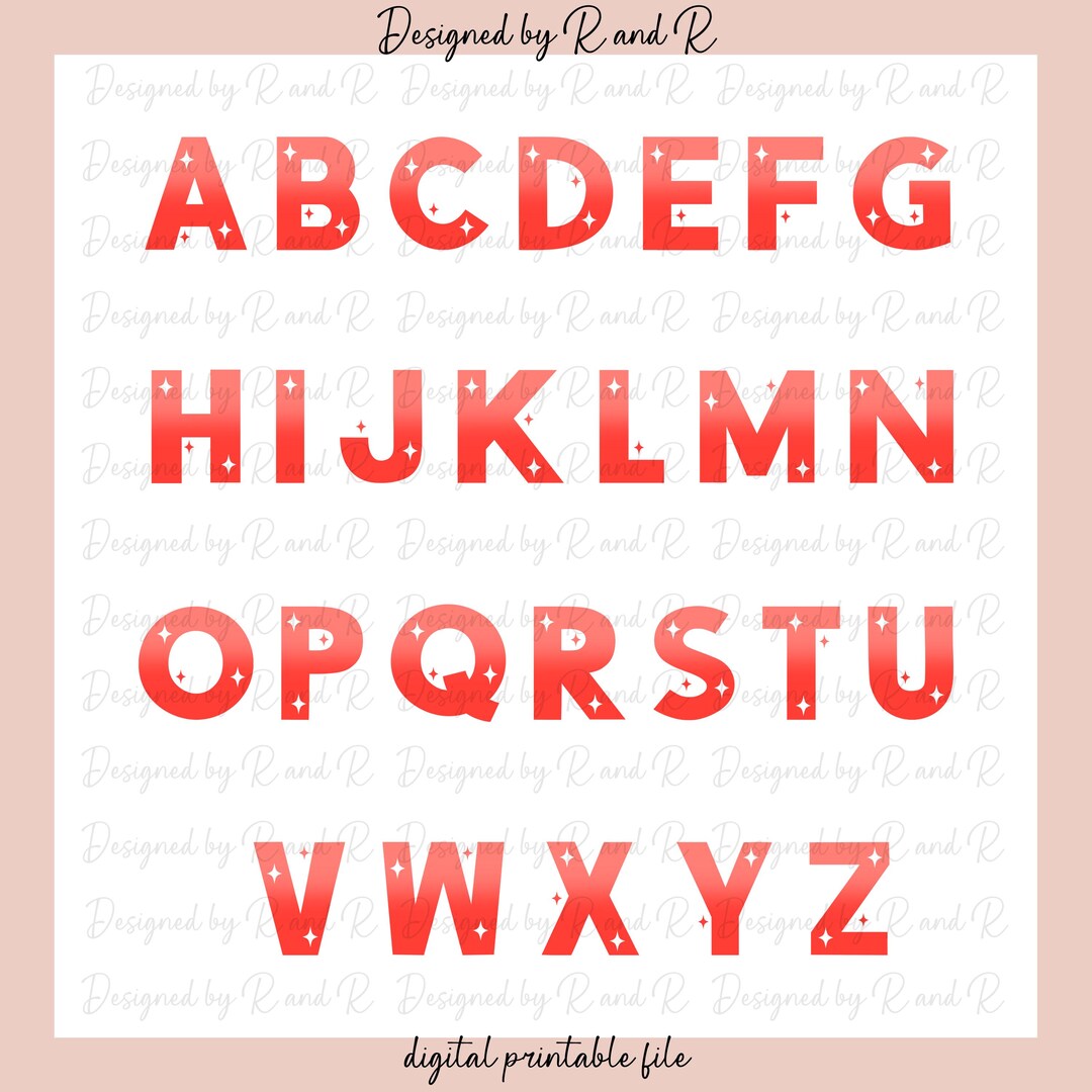 Shimmer Red Alpha Letters From Designed by R and R - Etsy