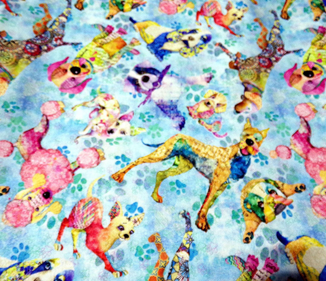 Dog Paws Painted Dogs Multi Color Dogs Painterly Dogs Water Color Dogs ...