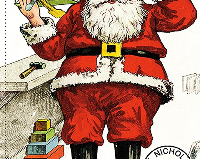 Santa Clause Panel Vintage Saint Nick J Wecker Frisch Panel Vintage ...