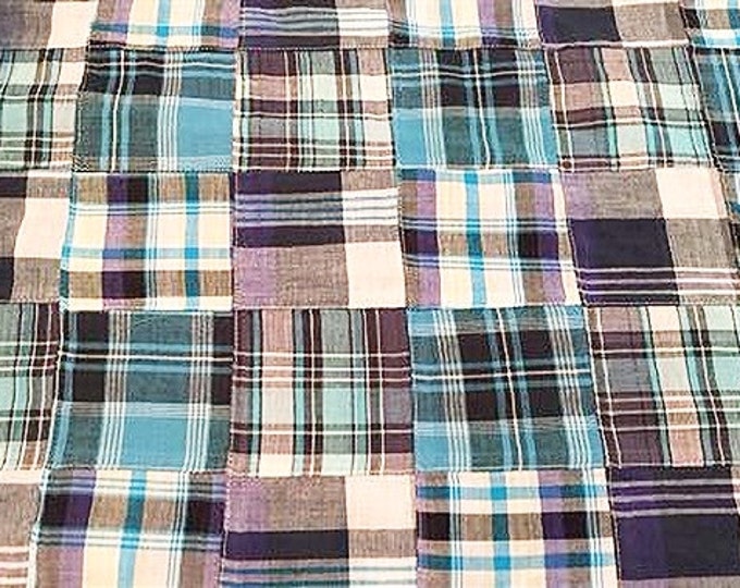 Taylor's Listing Blue Madras Plaid Square Patches Madras Plaid Quilt ...