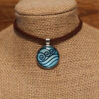 Wave Tribe, People of the Water - Hand-painted Blue Resin Pendant ...