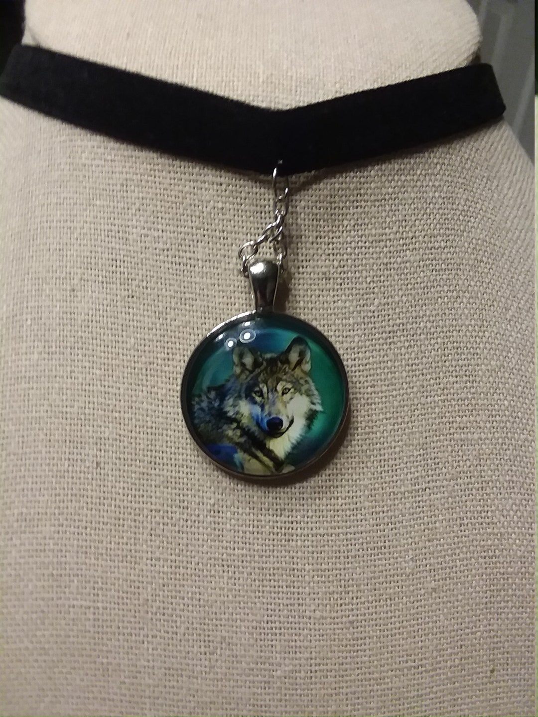 Black Velvet Choker Ancient Tribal Wolf Choker Necklace Collar Jewelry ...