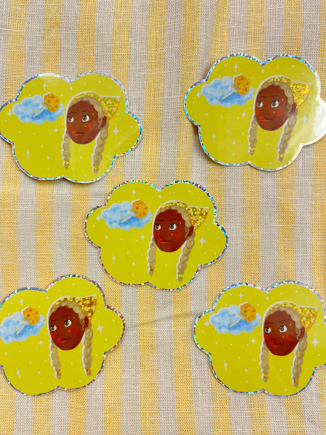 Cheesy Chica Glitter Sticker Flake // Glitter Cheese Lover Sticker ...