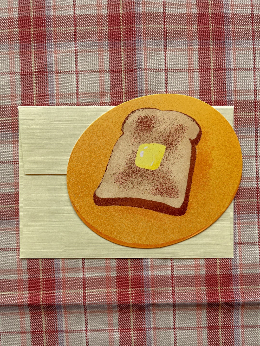 Buttered Toast Note Card // Blank Die-cut Toast & Butter Shaped Card ...