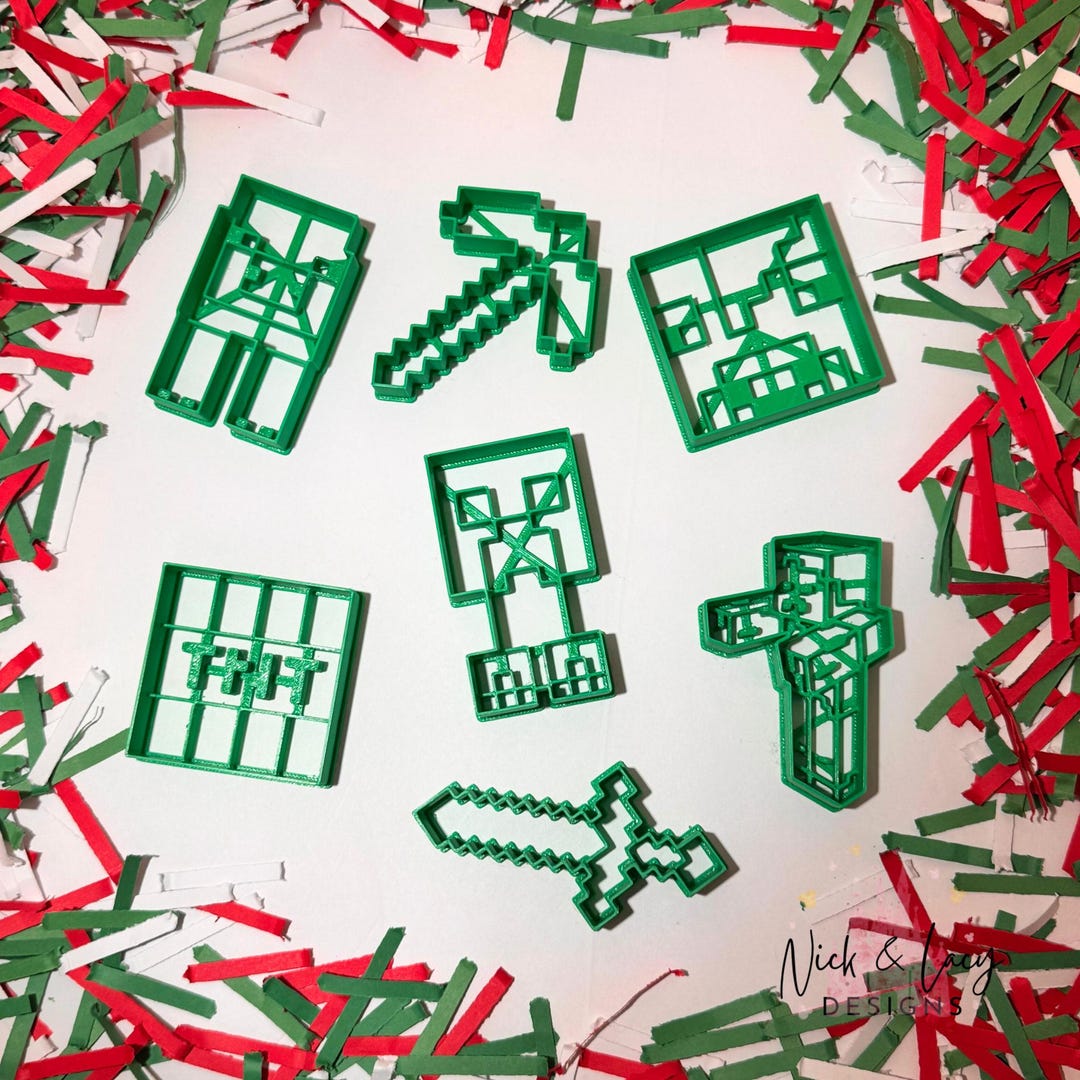 Minecraft Christmas Cookie Cutter Set - Etsy
